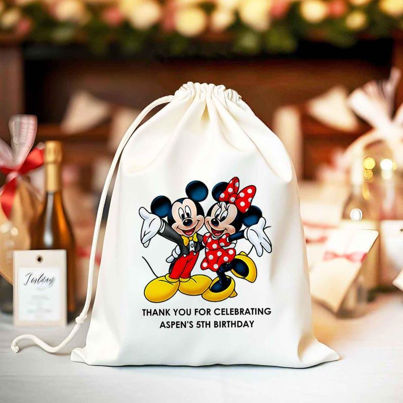 Mickey and Minnie Mouse Inspired Favor Bags-mickey Mouse Gift Bags and ...