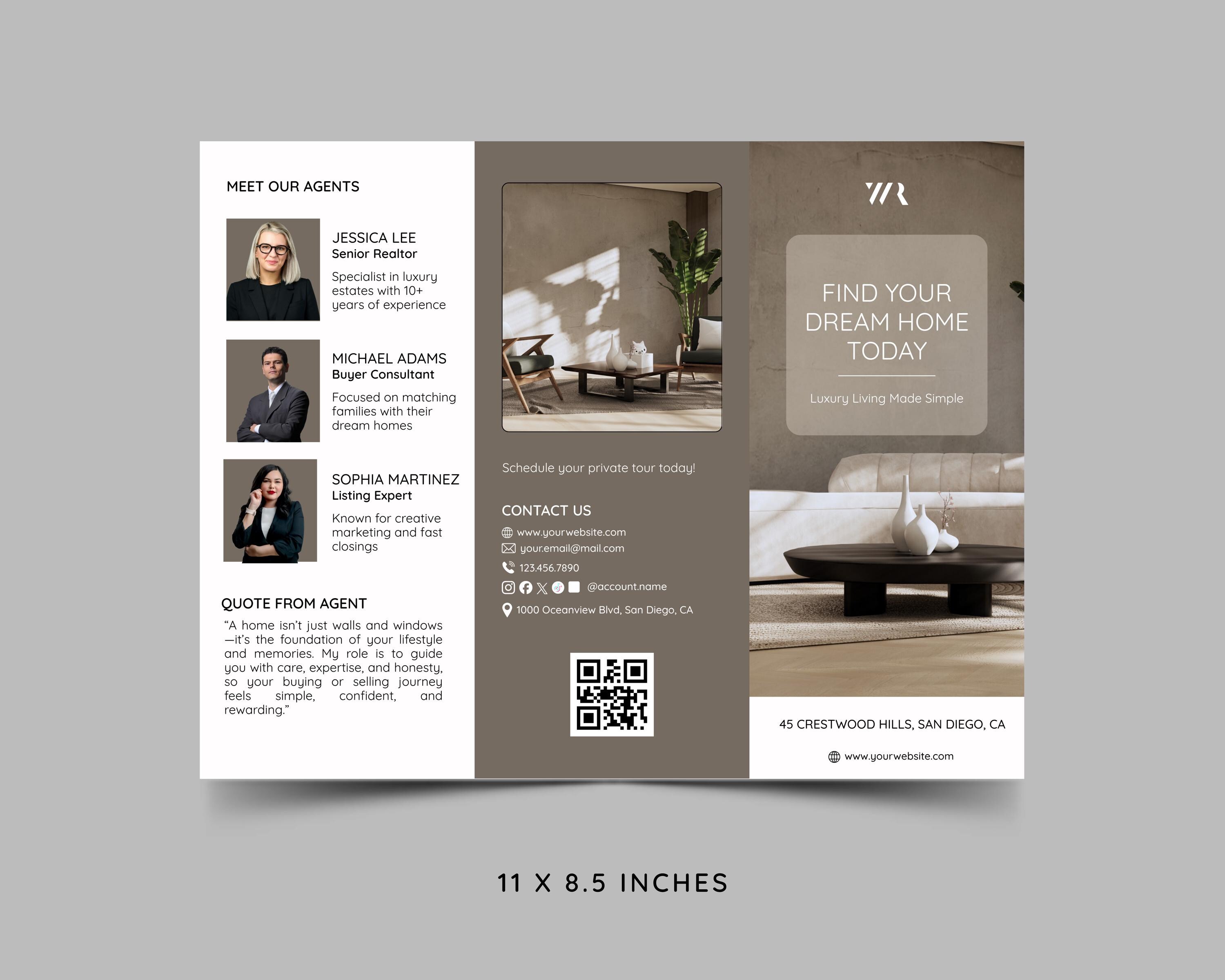 Real Estate Trifold Brochure | Property Marketing | Luxury Real Estate ...