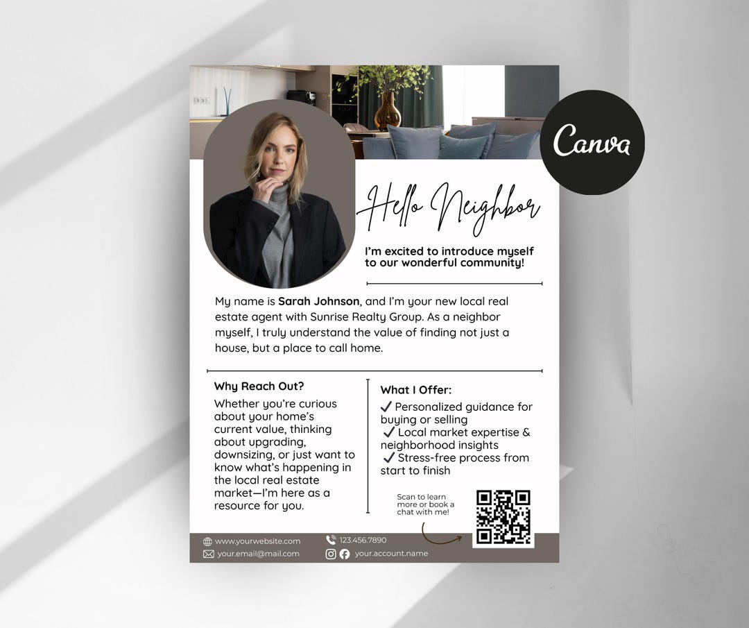 Real Estate Introduction Flyer Templates | Hello Neighbor | Realtor ...