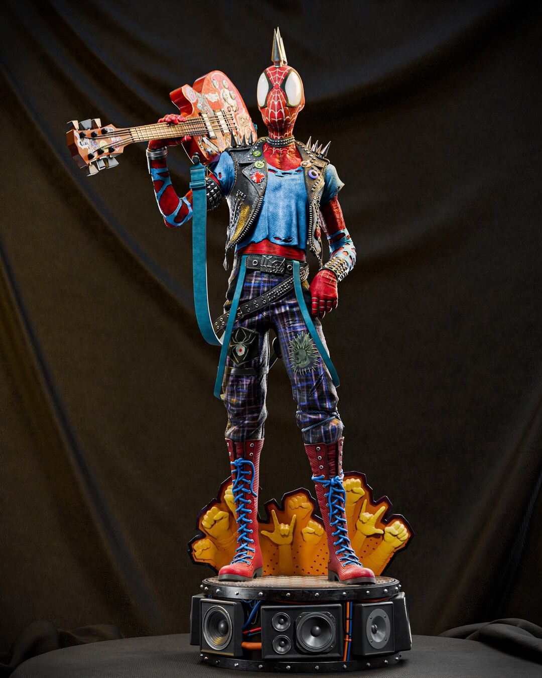 Marvel Spider Punk | Comic STL Statue | Rocker Spiderman 3D Print Model ...