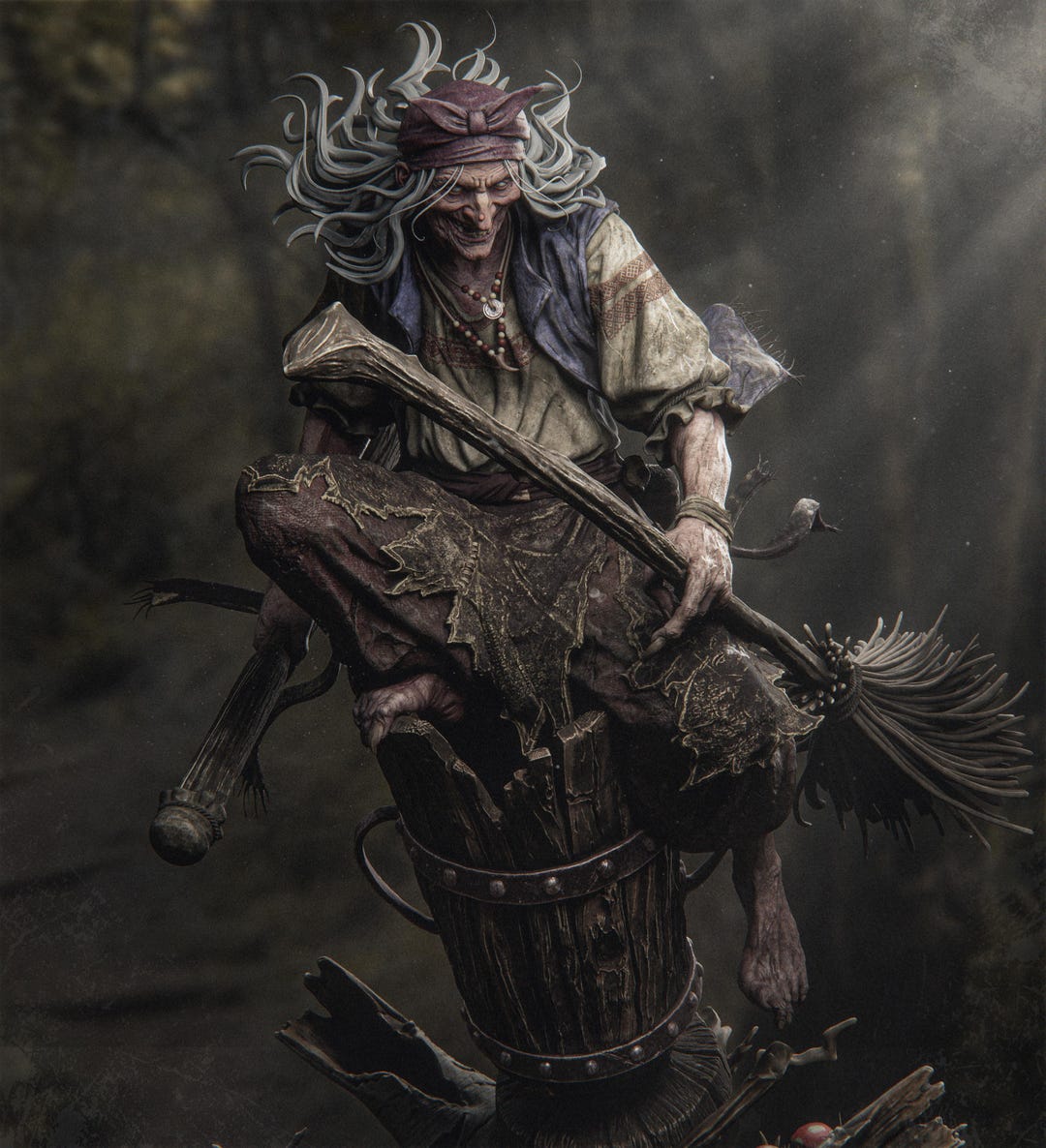 Baba Yaga | Mythology STL Statue | Slavic Witch Collectible 3D Print ...