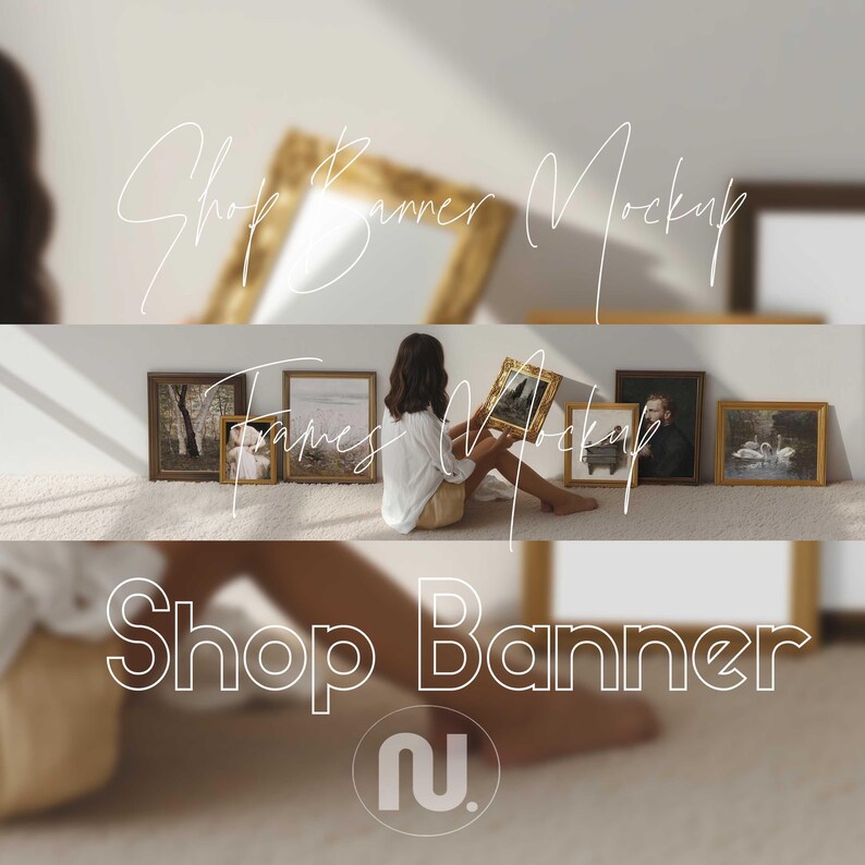 Etsy Shop Banner Mockup 8000x2000px: 4x5 Ratio Wall Art Frames (smart ...