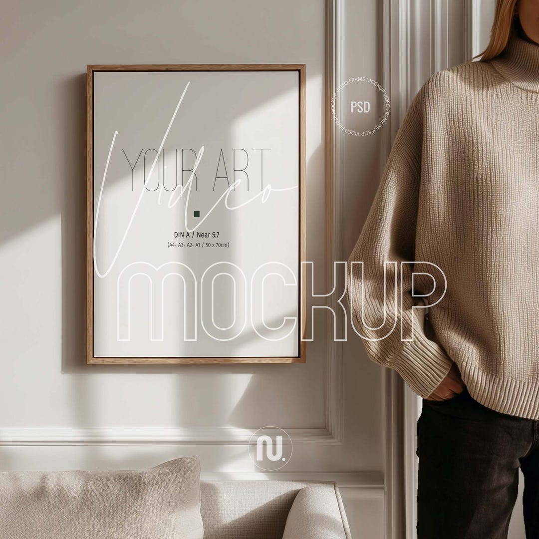 Animated Video Mockup With Person | Slow Motion Din A Frame Mockup ...