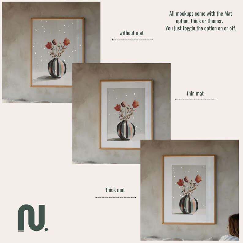 5x7 Ratio Wavy Scalloped White Portrait Frame Mockup: Din A Vertical ...