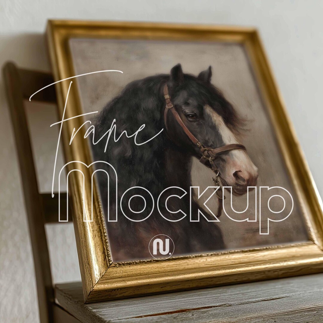 Close up Vertical 4x5 Ratio Gold Frame Mockup, 8x10 Portrait Wall Art ...