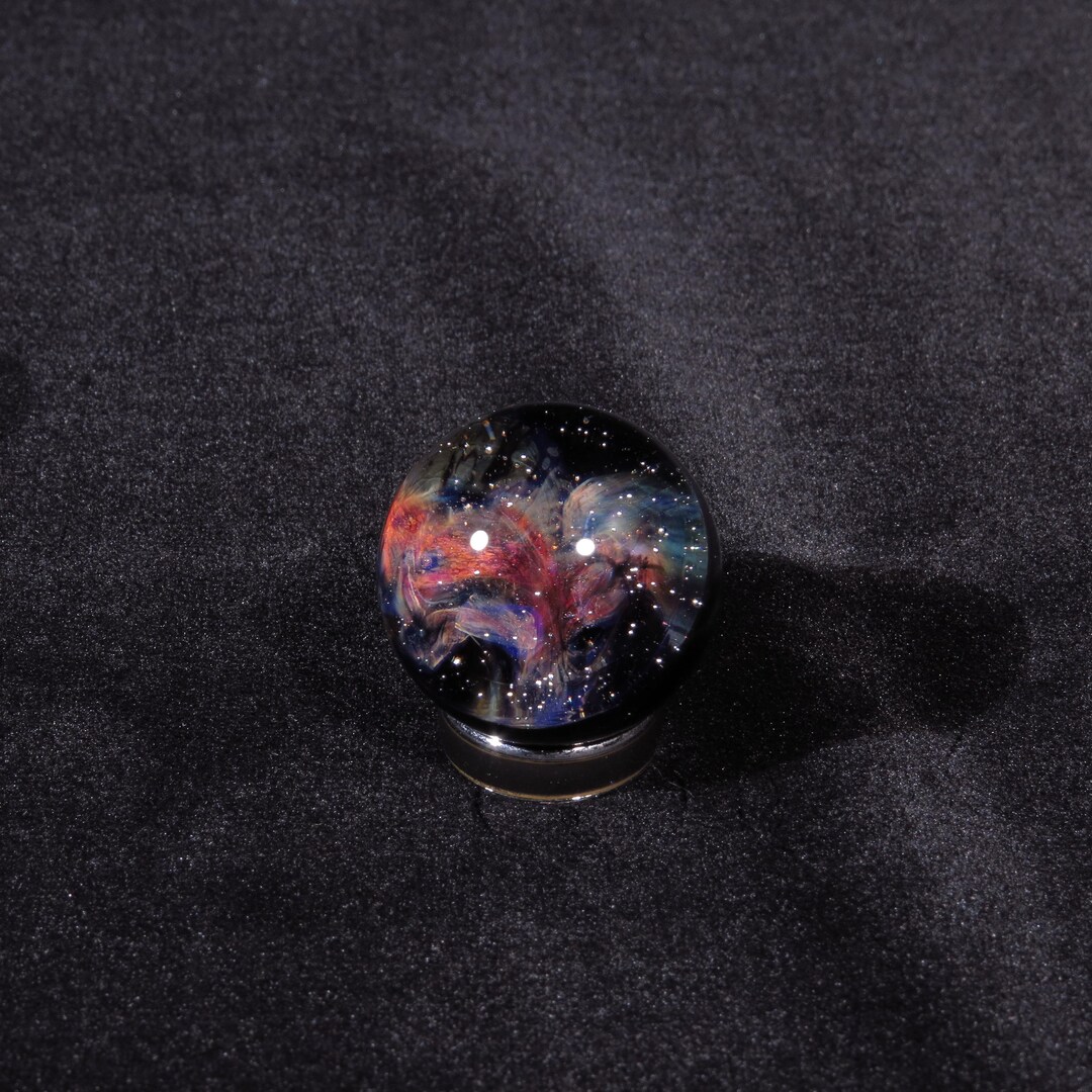 Red Wisp Nebula Space Glass Marble - Etsy