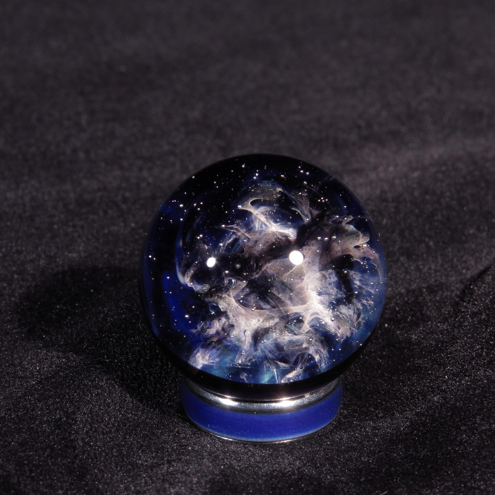 Black White Nebula Space Glass Marble - Etsy