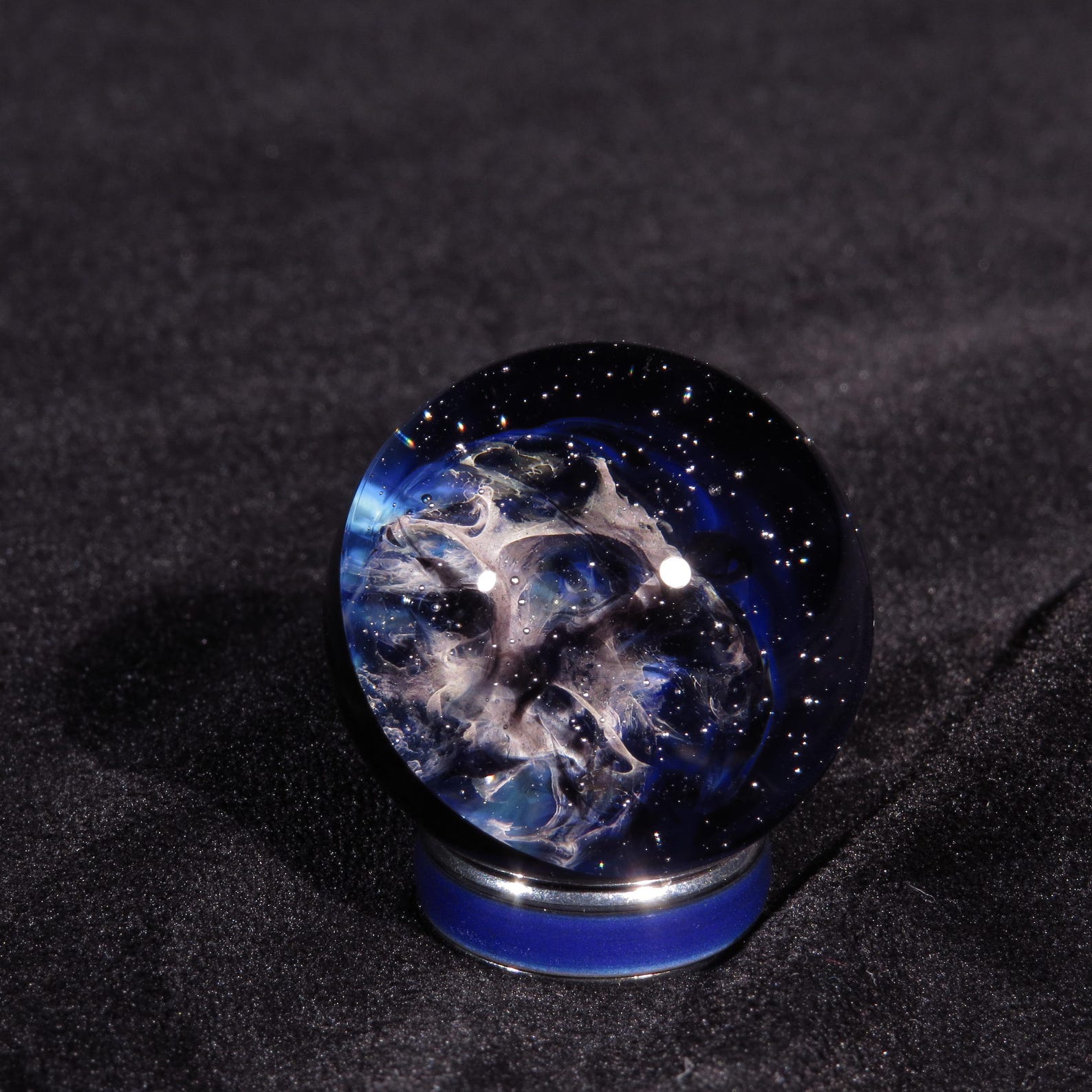 Black White Nebula Space Glass Marble - Etsy