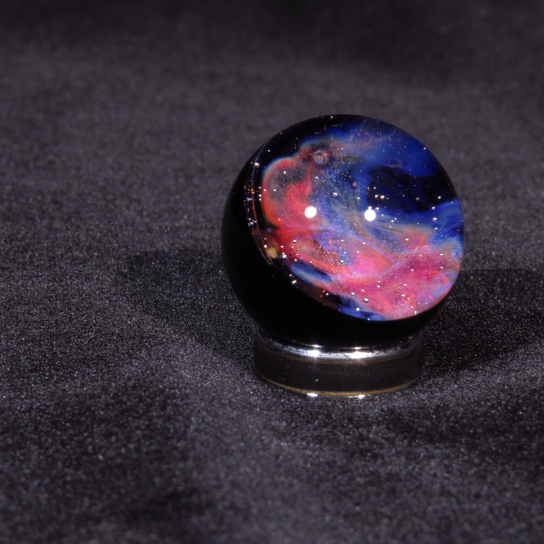 Galactic Nebula Space Glass Marble Pocket Marble - Etsy