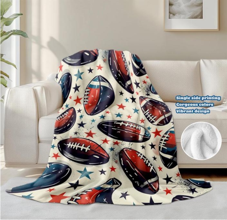 Football Throw Blanket for Boys & Girls, Gifts for Adults or Kids, Home ...