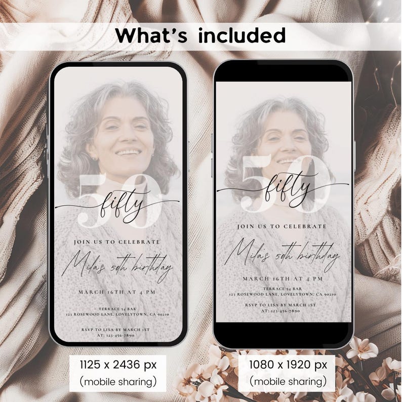Editable 50th Birthday Invitation Template 50th Digital Invite With ...