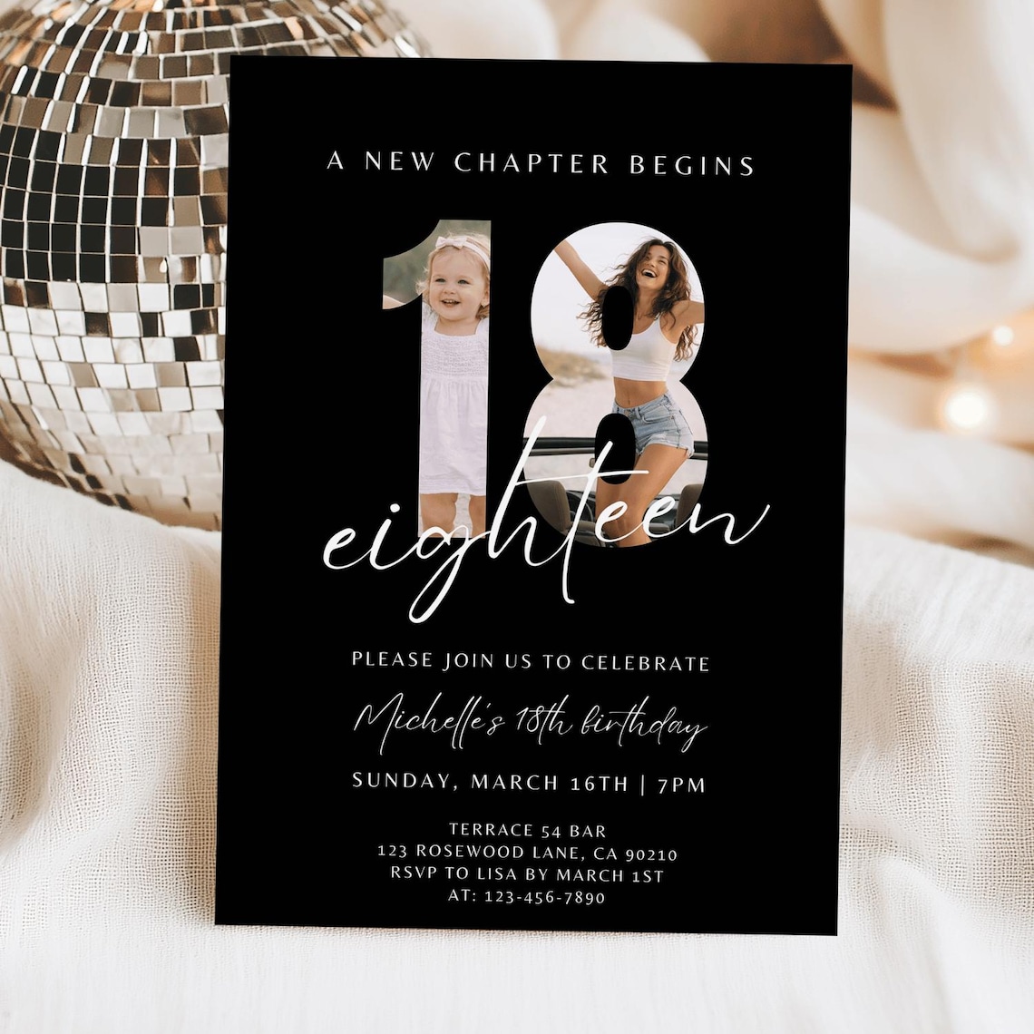 Convite de Aniversário de 18 Anos - Modelo Digital com Foto - Download ...