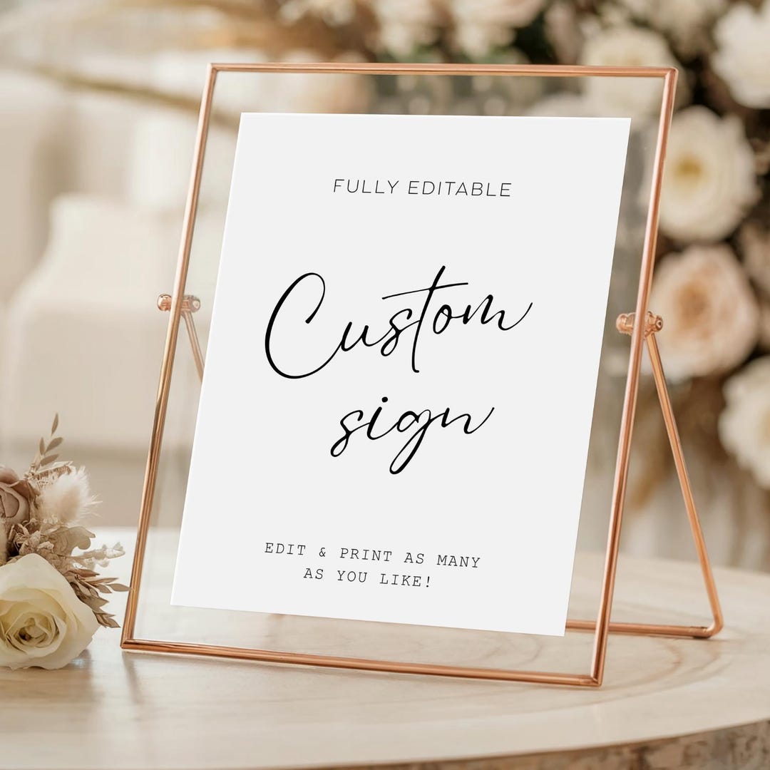 Editable Custom Table Sign Template Instant Download Printable Modern ...
