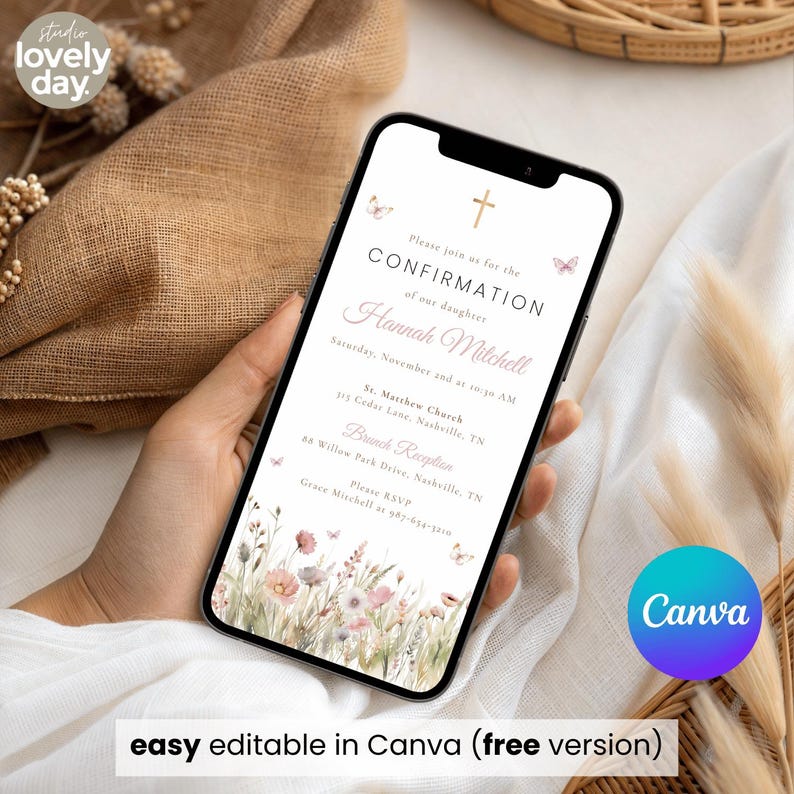 Digital Confirmation Invitation Template, Electronic Confirmation ...