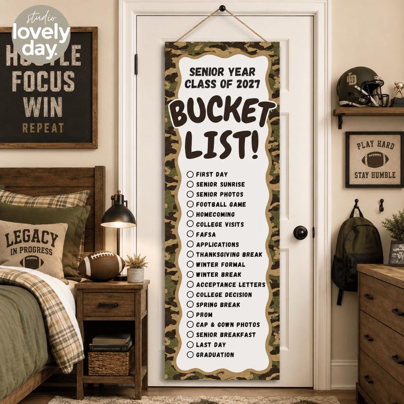 Editable Senior Year Bucket List Banner, Class of 2027 Graduation ...