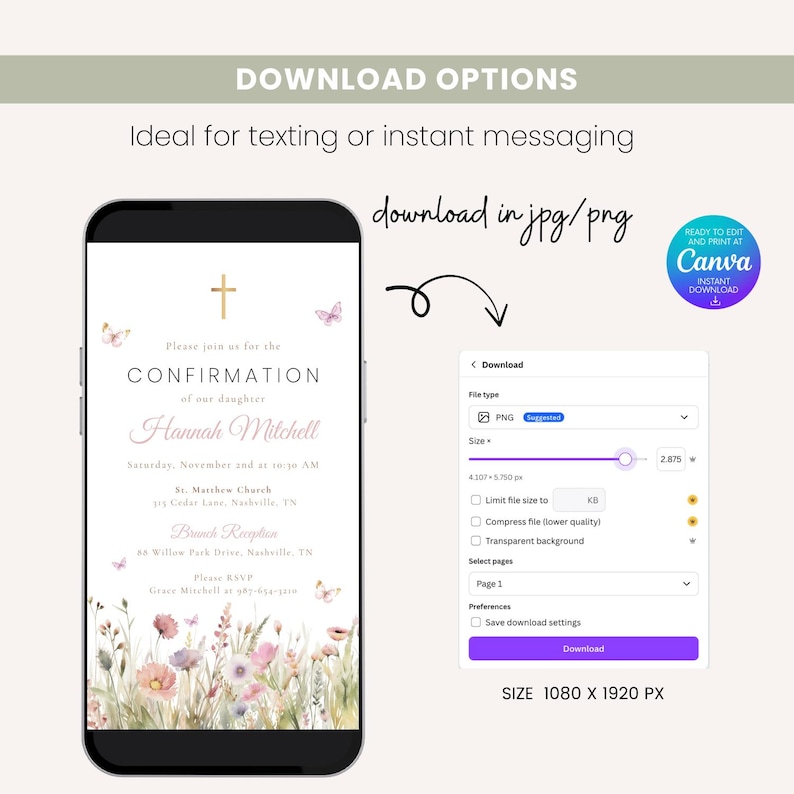 Digital Confirmation Invitation Template, Electronic Confirmation ...