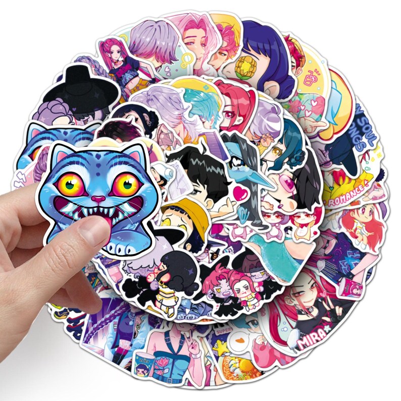 65pcs KPOP Demon Hunter Girl Graffiti Stickers Pack, Waterproof Vinyl ...