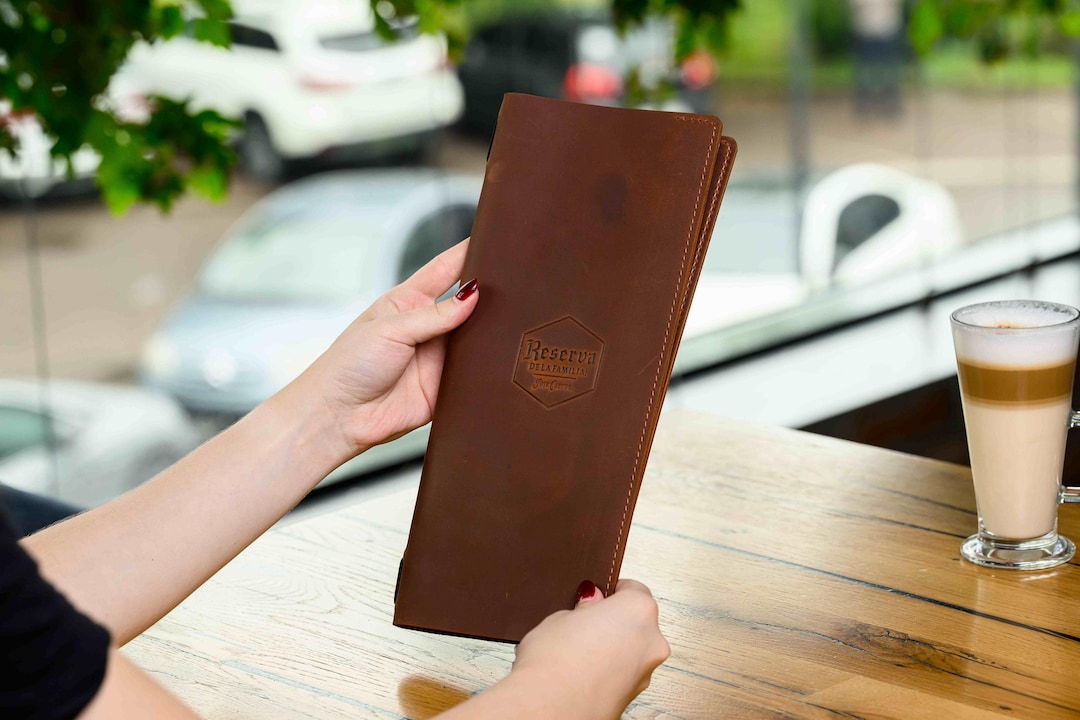 Custom Leather Menu Cover, Restaurant Wine List Holder - Etsy