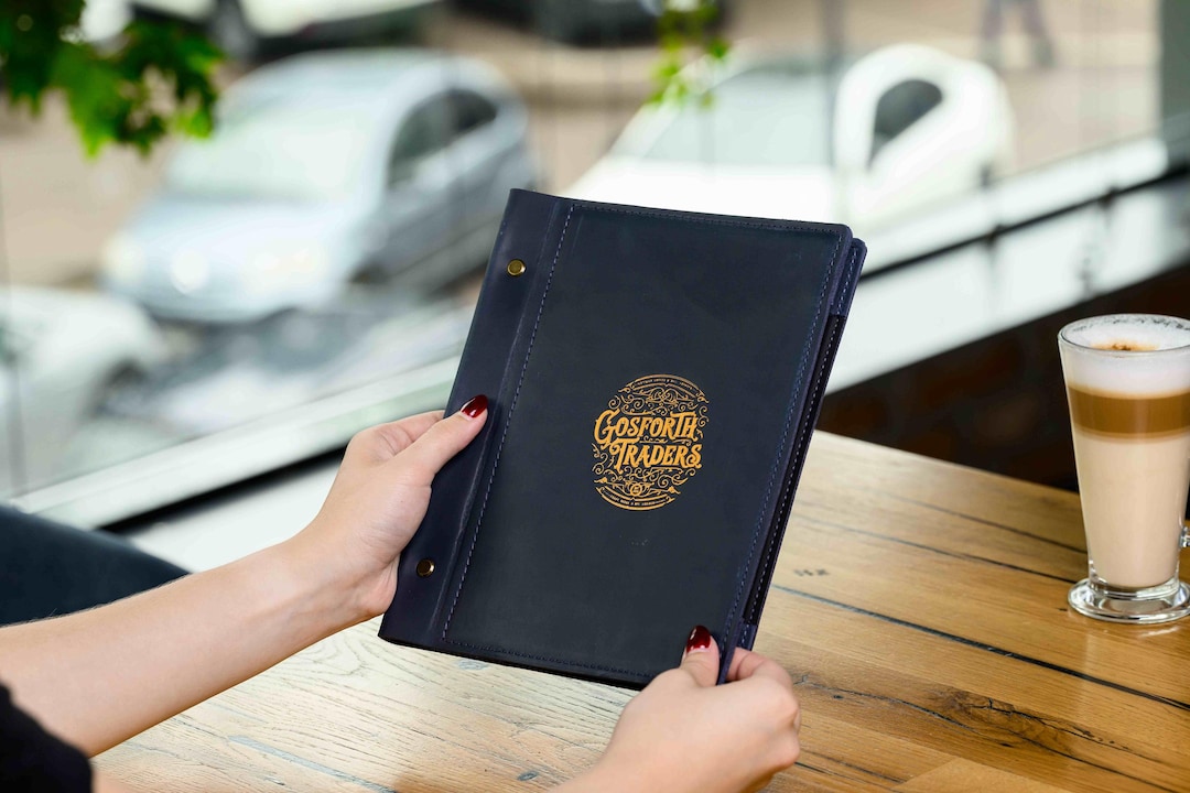 Custom Leather Menu Cover, Restaurant Menu Folder, Personalized - Etsy