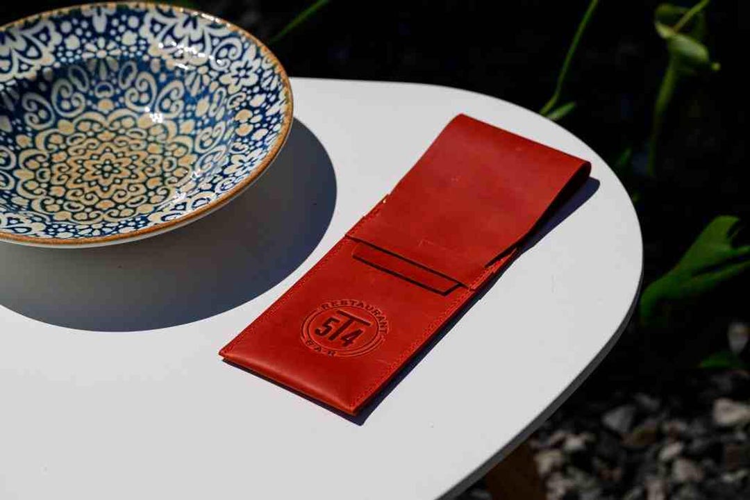 Personalized Leather Cutlery Holder, Restaurant Silverware Pouch - Etsy UK
