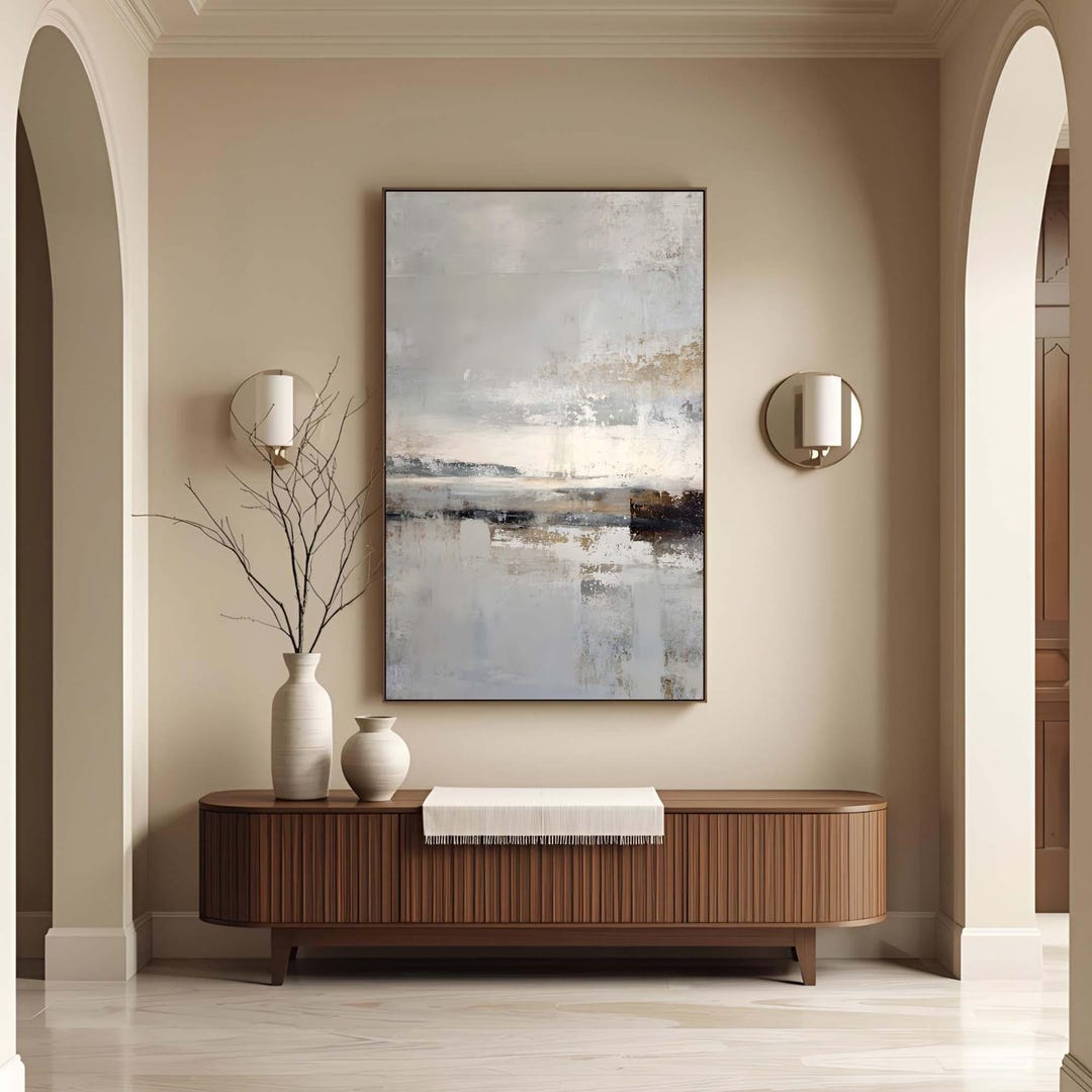 Calm Abstract Landscape Print, Neutral Wall Art Poster, Scandinavian ...