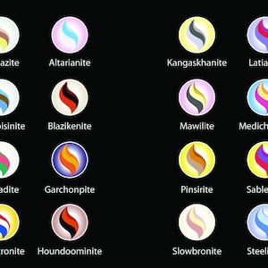 Set of 48 Pokemon Mega Stone Replaceable Charm Discs With 2 Magnet Pin ...