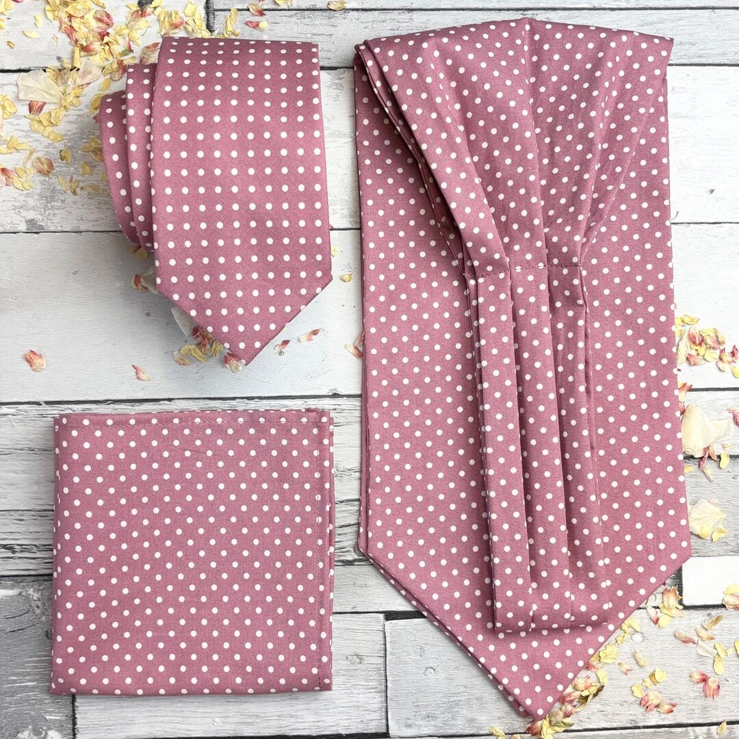 Dusky Pink Dotty Tie: Ditsy Spots Men's Ties Accessories - Handmade ...