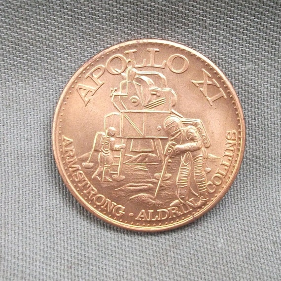 Apollo 11 First Man on The moon Coin 1969 Coin issued after | Etsy