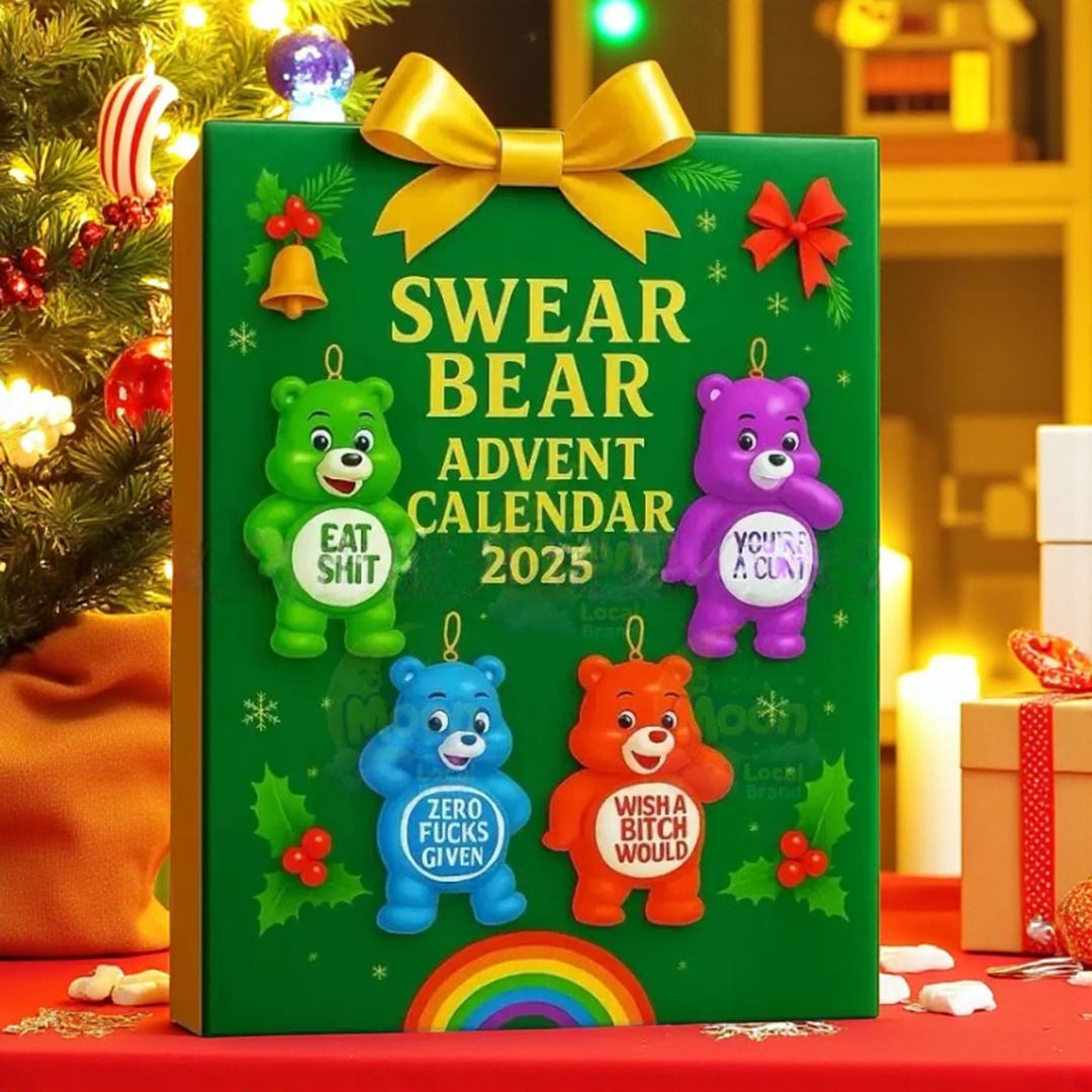 2D Acrylic Swear Bear Advent Calendar 2025: Funny Adult Humor Gag Gift ...