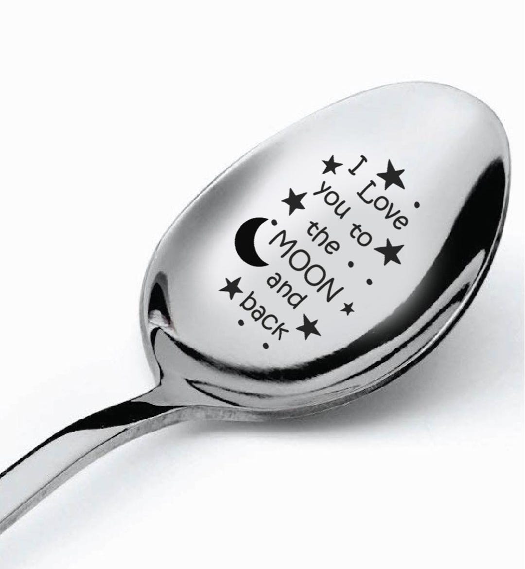 I Love You to the Moon and Back Spoon - Romantic Engraved Spoon for ...