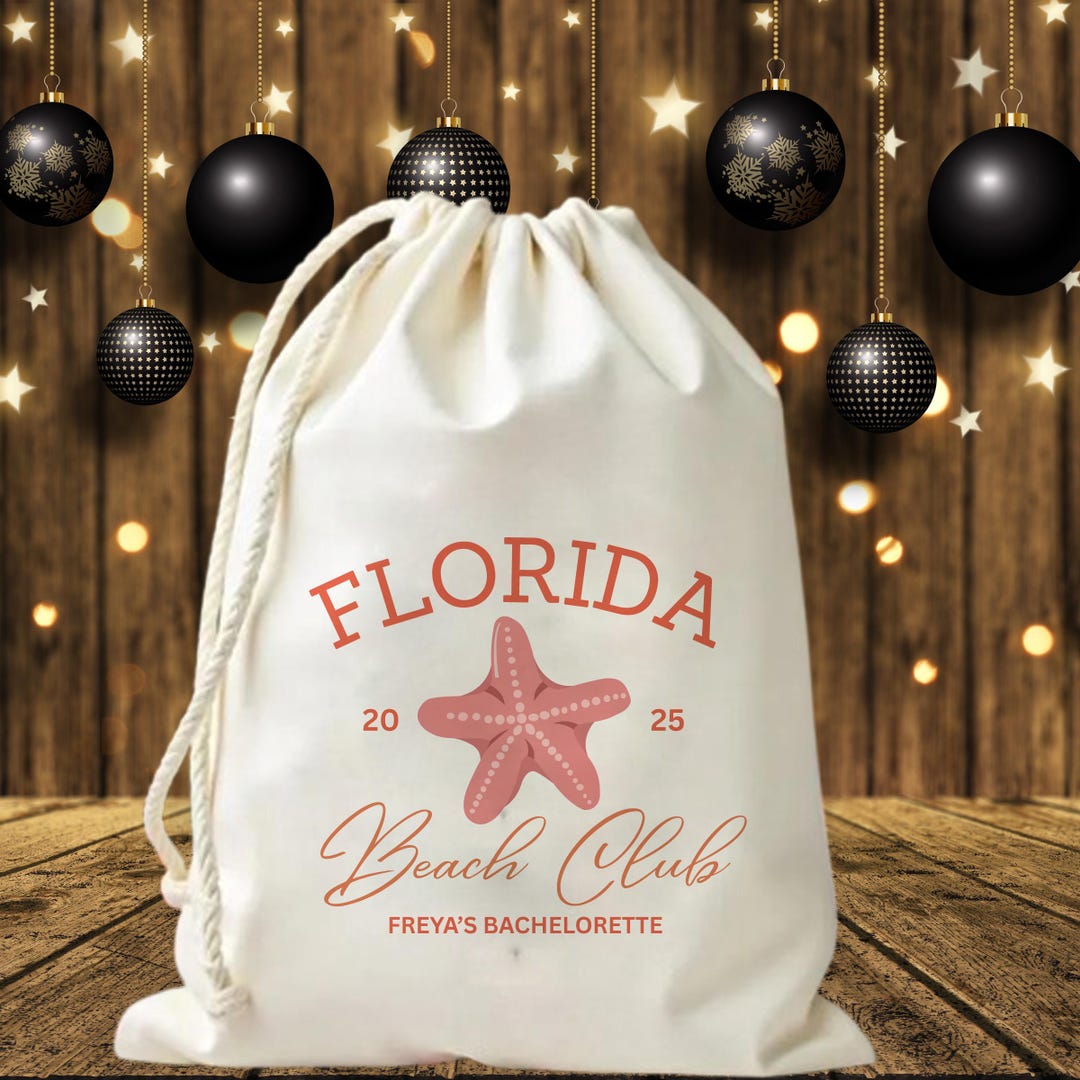 Custom Florida Beach Club Bag-bachelorette Bags-starfish Favor Gift Bag ...