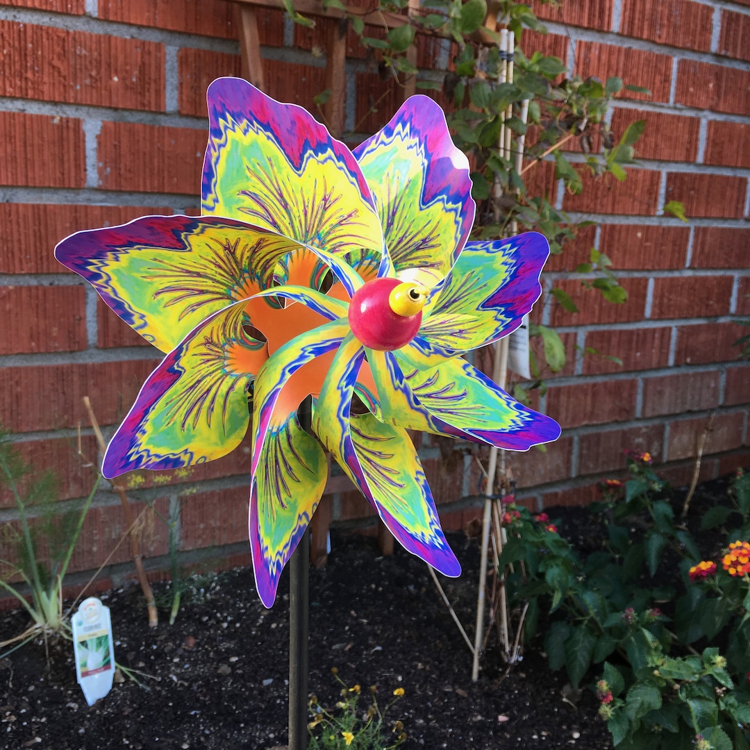 Psychedelic Flower Pinwheel Wind Spinner Whirligig Windmill Fan - Etsy