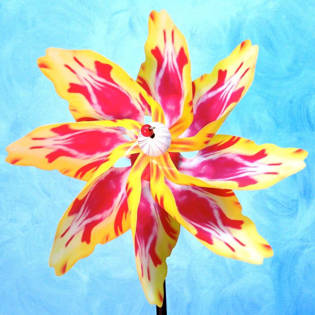 Yellow Red Tulip Flower Pinwheel Wind Spinner Whirligig Windmill Fan - Etsy