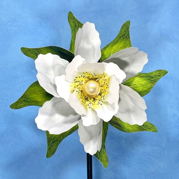 White Rose Double Spin Pinwheel Whirligig Wind Spinner - Etsy