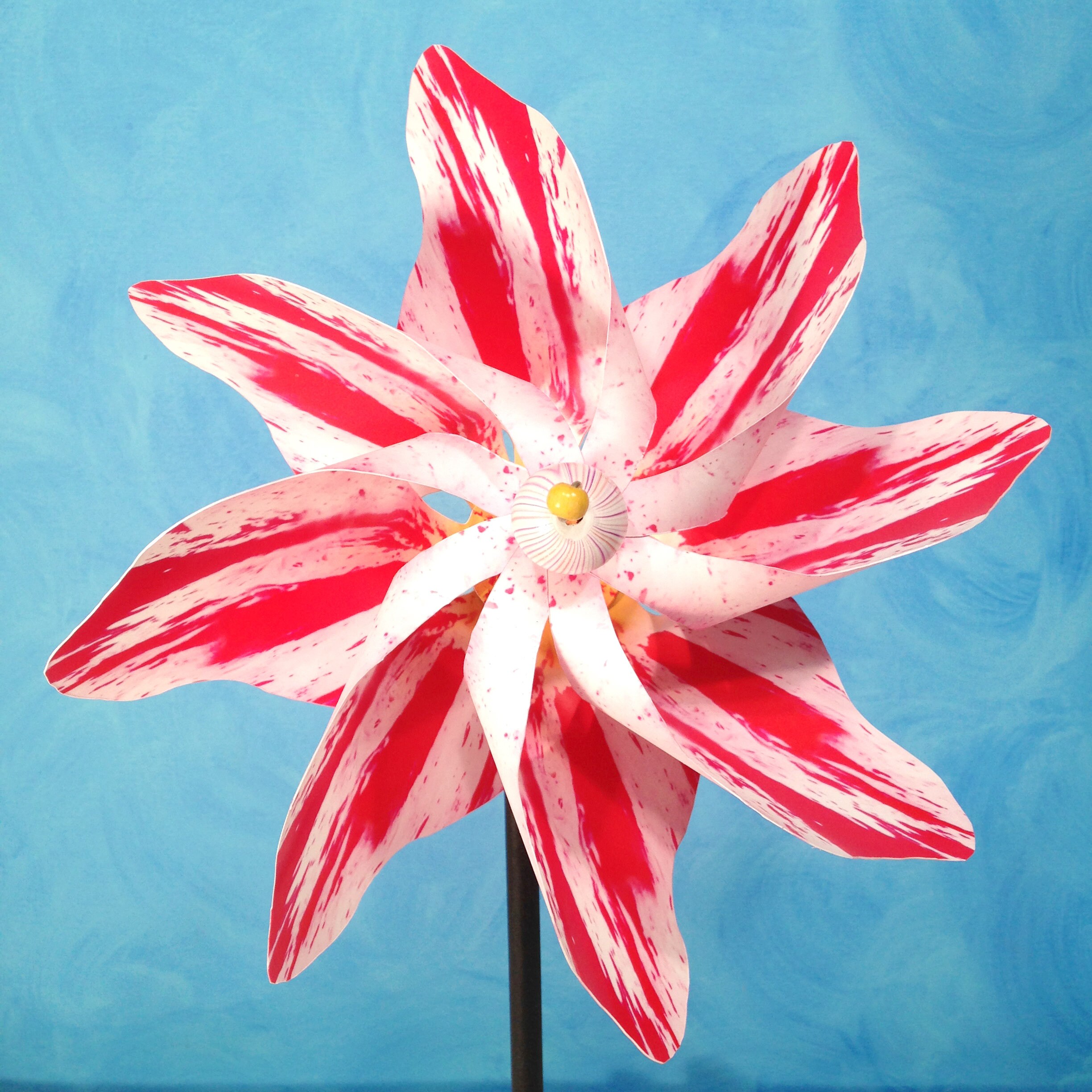 Red Striped Rose Pinwheel Spinner Whirligig Windmill Fan | Etsy