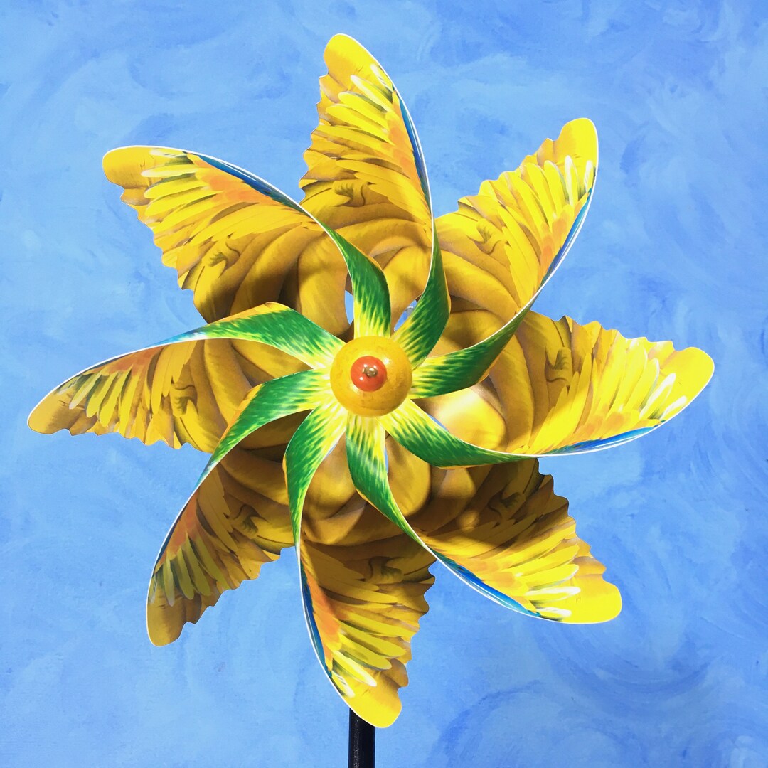 Yellow Parrot Pinwheel Spinner Whirligig Windmill - Etsy