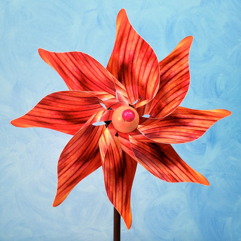 Orange Stripe Butterfly Pinwheel Spinner Whirligig Windmill - Etsy