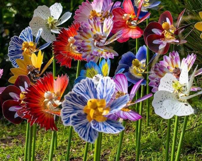 Bouquet Flower Pinwheel Wind Spinner Whirligig Windmill Fan - Etsy