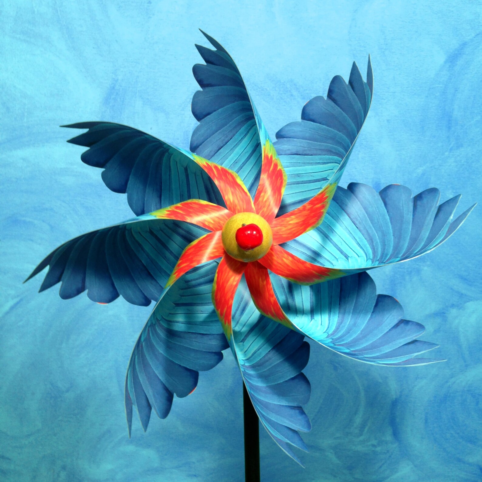 Blue Parrot Pinwheel Spinner Whirligig Windmill - Etsy