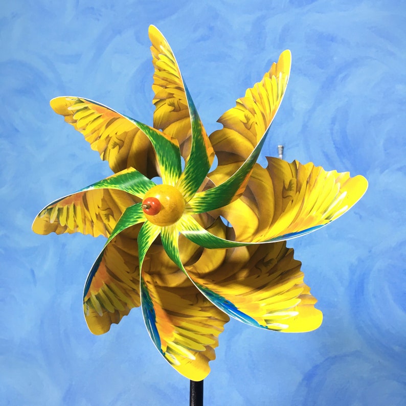 Yellow Parrot Pinwheel Spinner Whirligig Windmill - Etsy