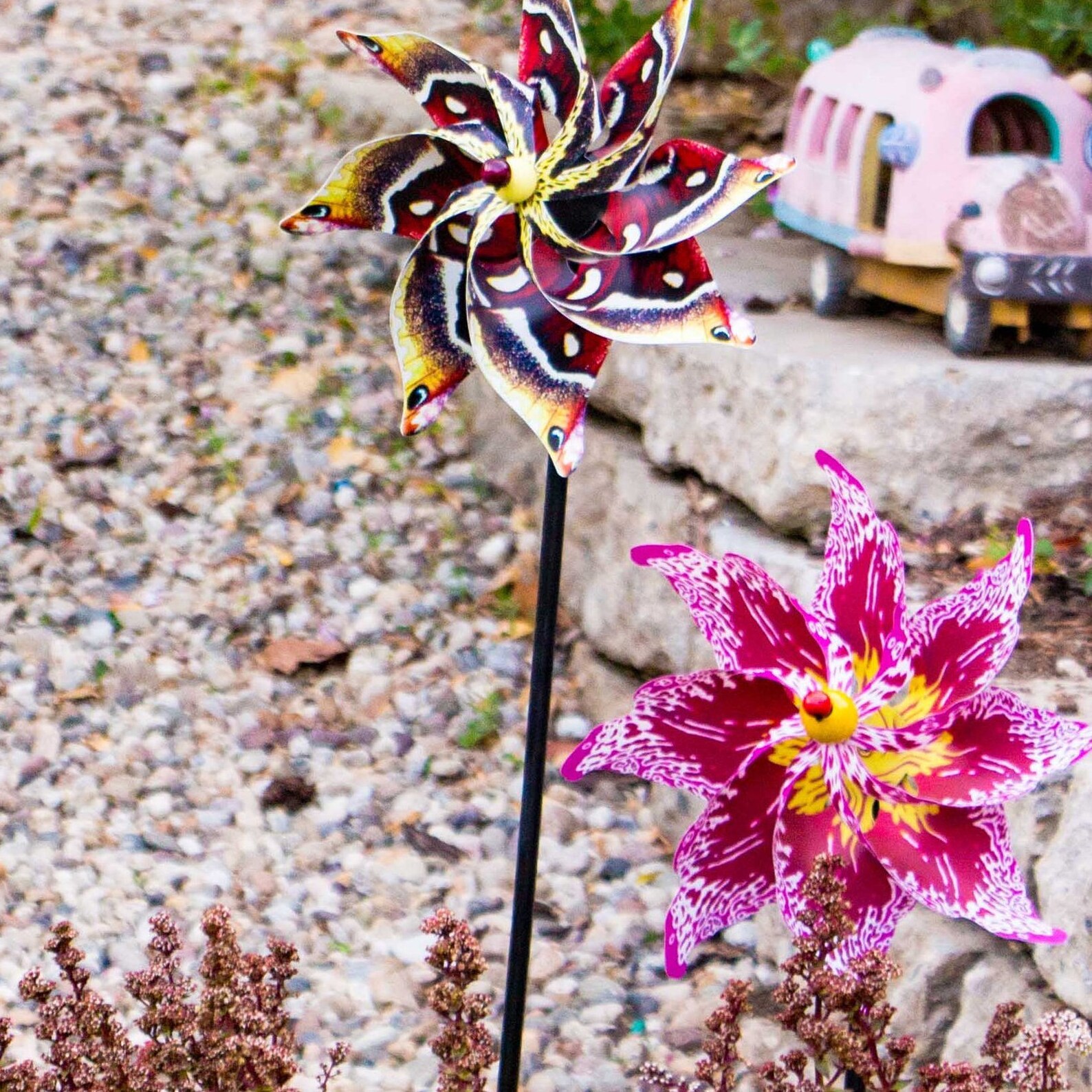 Magenta Orchid Pinwheel Wind Spinner Garden Spinner Whirligig | Etsy