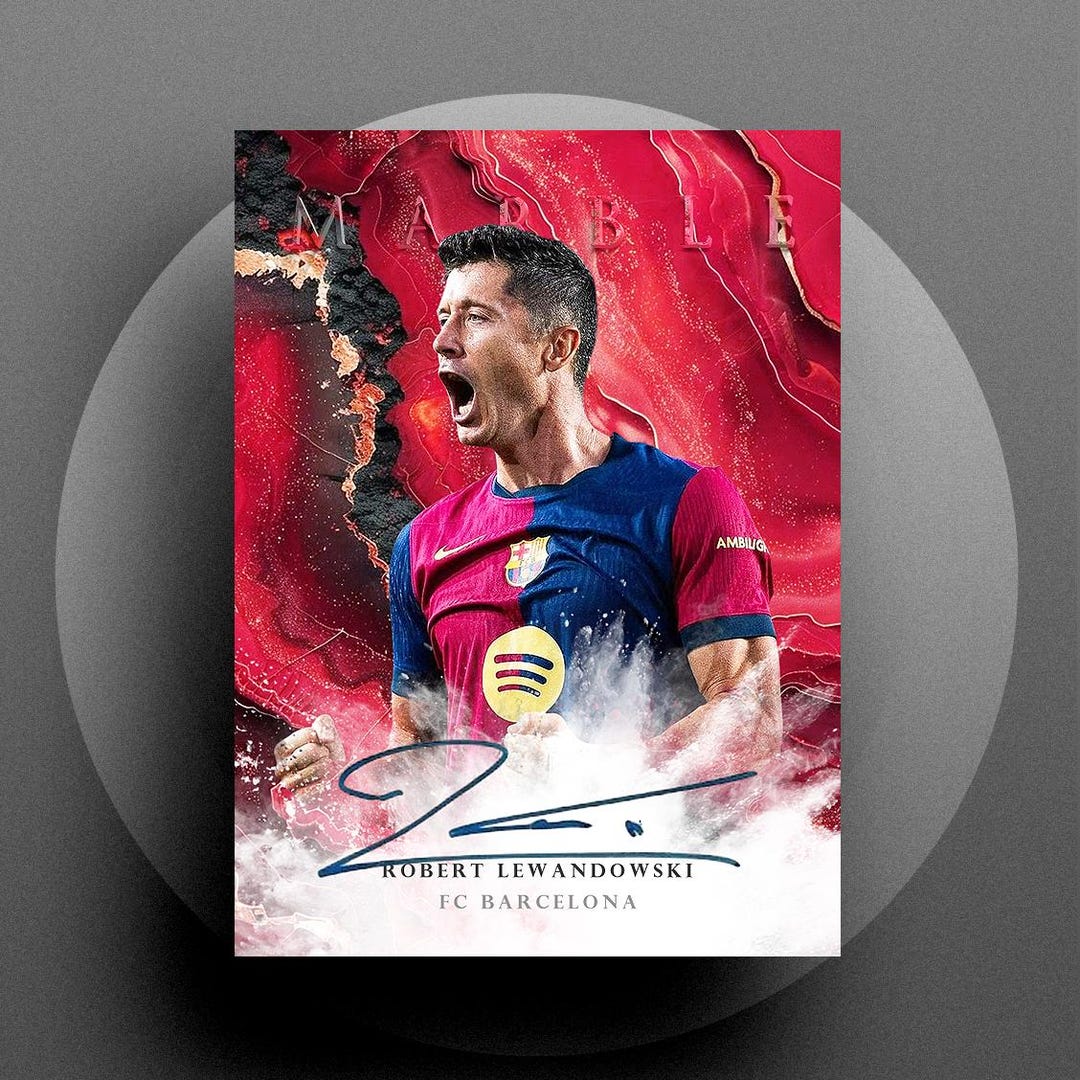 Marble 2025 Robert Lewandowski FC Barcelona Digital Autograph RP Soccer ...