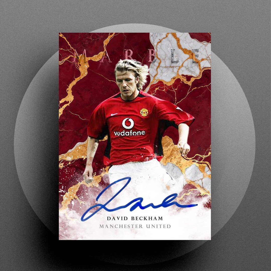 Marble 2025 David Beckham Manchester United Digital Autograph RP Soccer ...