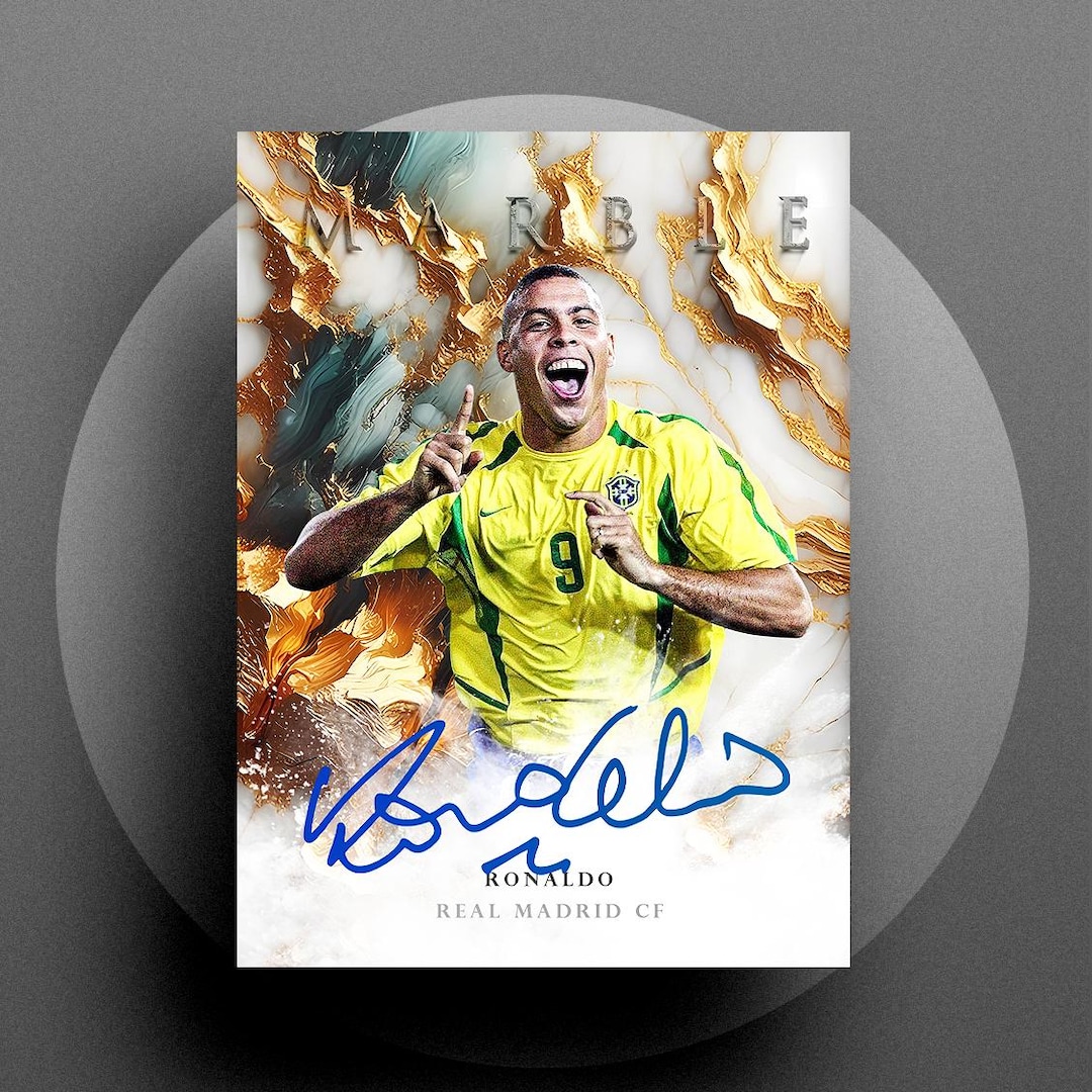 Marble 2025 Ronaldo Nazario Brazil Digital Autograph RP Soccer Football ...