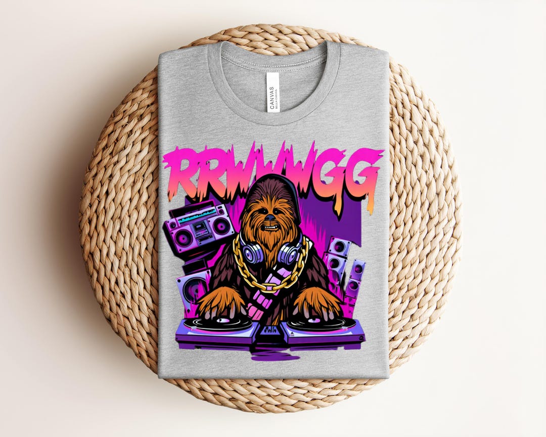 Chewbacca DJ Shirt, Wookiee DJ Star Wars Tee, Retro Hip Hop Galaxy ...