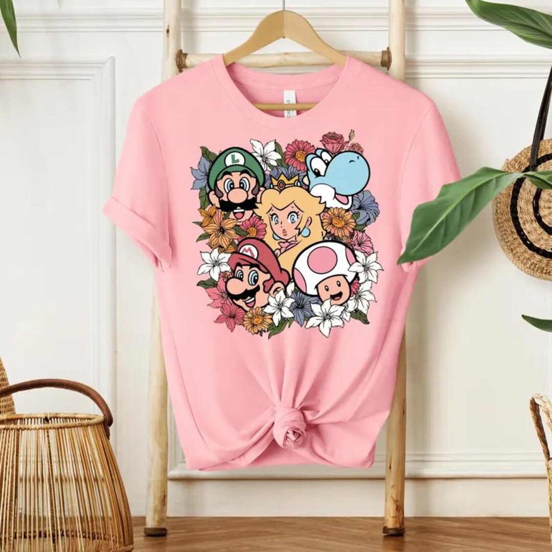 Super Mario Floral Shirt, Super Mario Bros Shirt, Vintage Mario Trip ...