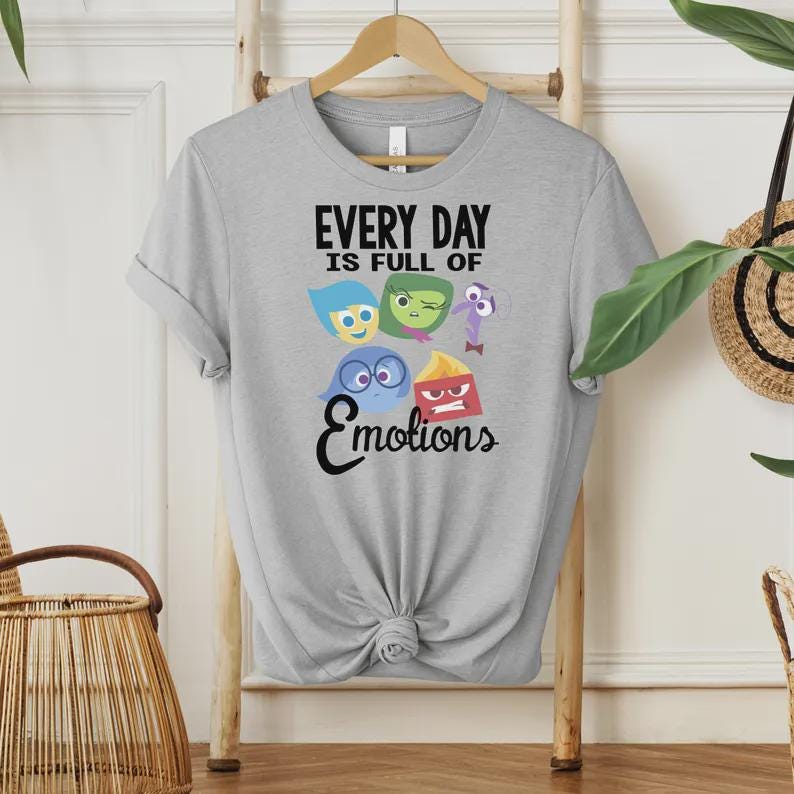 Disney Pixar Inside Out Every Day Emotions Shirt, Joy, Disgust, Fear ...