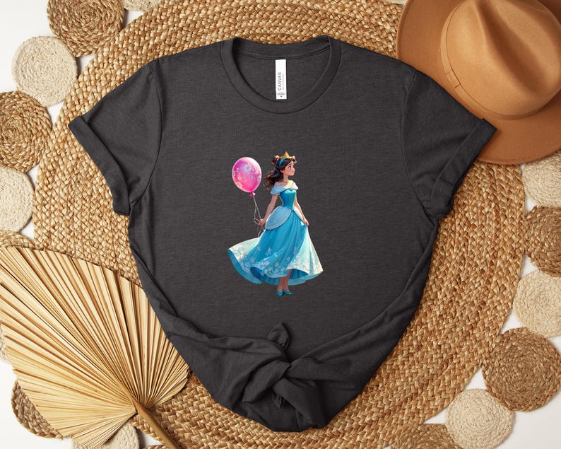 Princess Fairy Tale Graphic T-shirt, Whimsical Royal Character Design ...