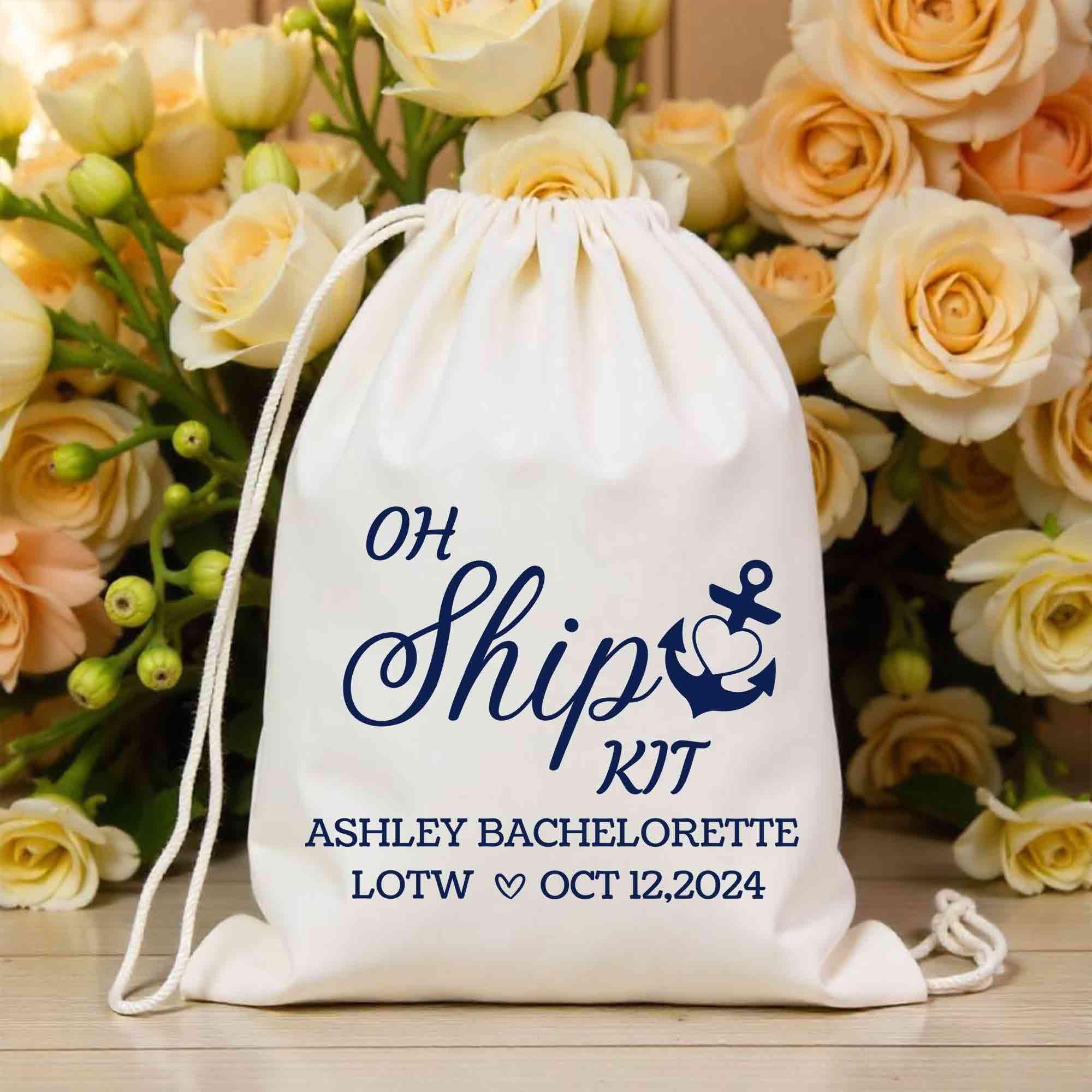 Oh Ship Kit Bachelorette Bag, Custom Nautical Party Favor, Bridal Party ...