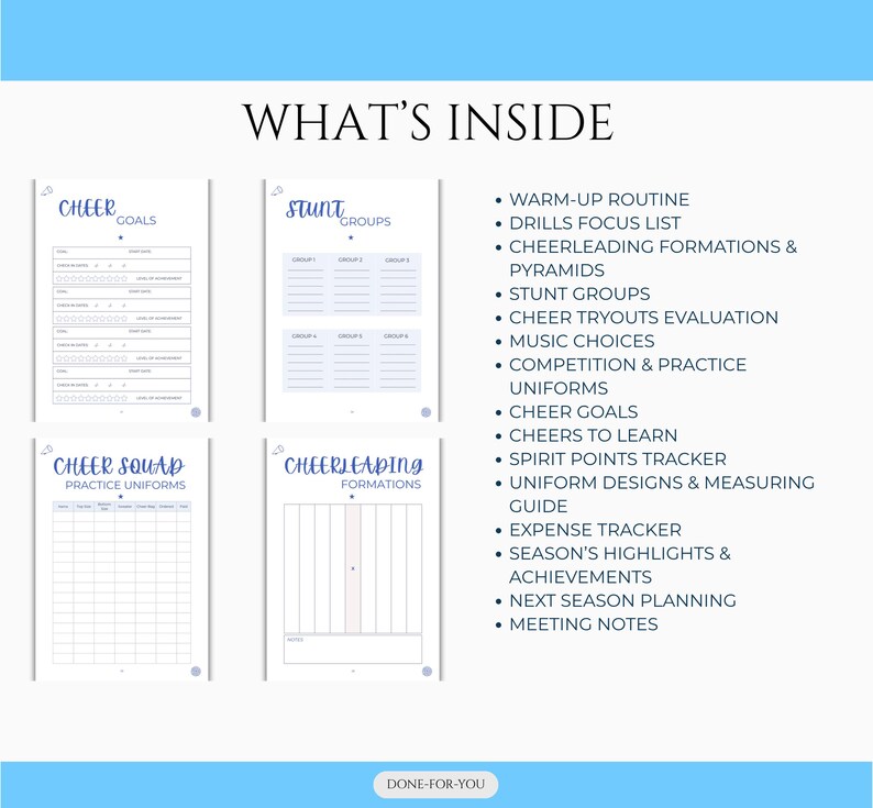 Cheer Coach Planner | Cheerleading Team Binder & Practice Tracker ...